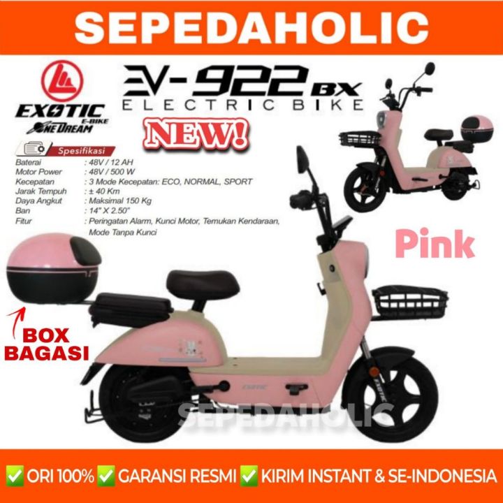 Sepeda Listrik EXOTIC EV 922 BX BY PACIFIC 500 Watt Electric E Bike ...