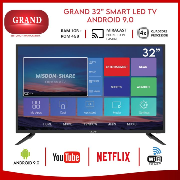 Grand 32 inches Smart Android TV [Android 9.0] WIFI Ready, YouTube ...