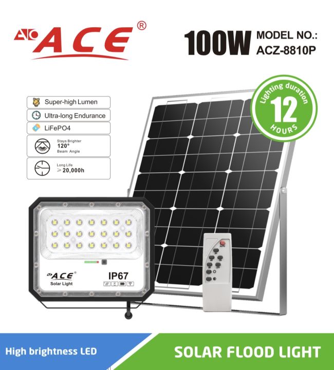 ACE Solar Flood Light (white) | Lazada PH
