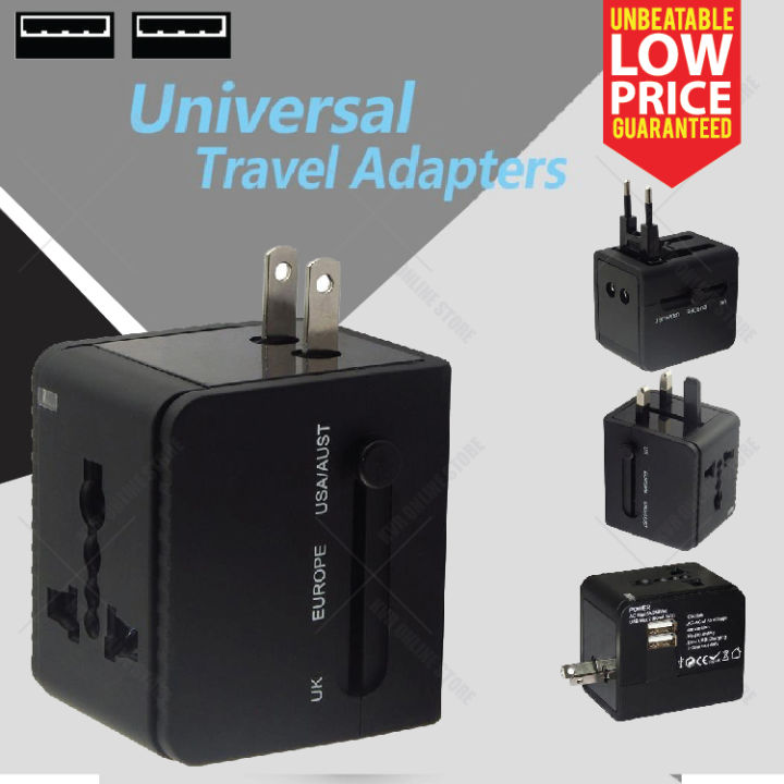 Universal Travel Adapter Multisocket Plug All-In-One Dual USB/Plug ...