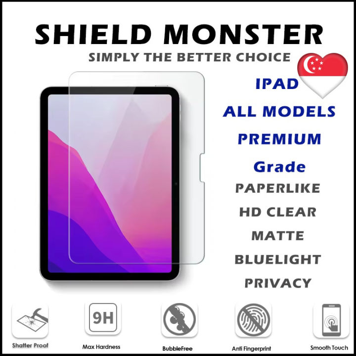 ShieldMonster Premium iPad Screen Protector Tempered Glass for iPad Air ...
