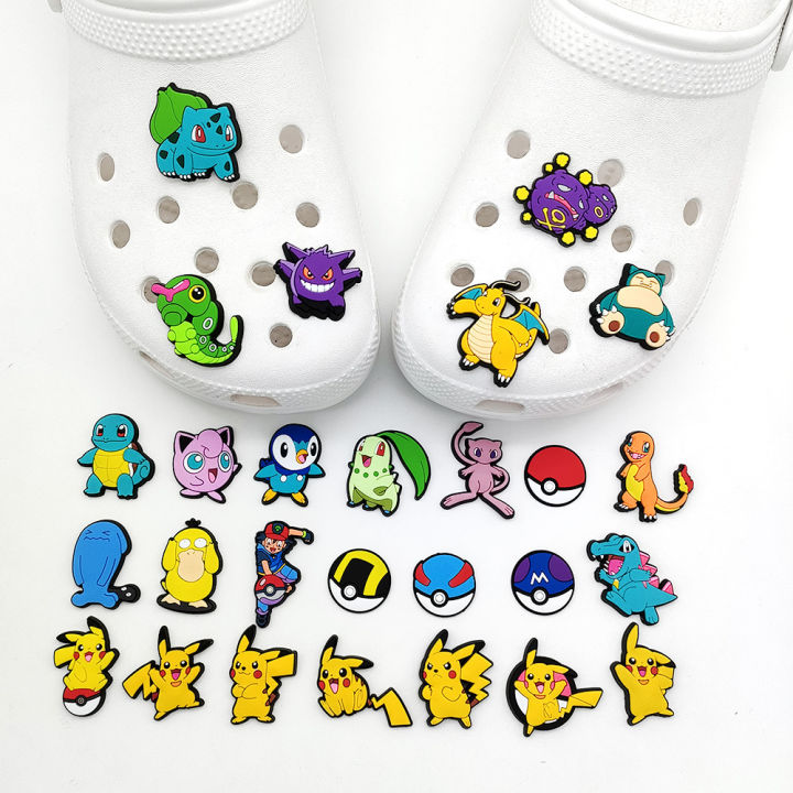 Cute Jibz 1pcs Cartoon Japan Anime Pokemon Croc Charms Slipper Buckle ...