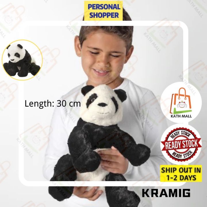 KRAMIG Soft toy I mainan lembut, white, black | Lazada