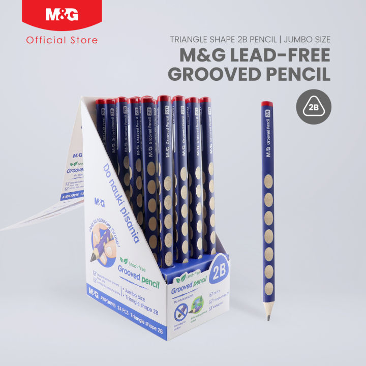 M&G Jumbo Triangular Grooved Pencil (2B) – Writing Posture Correction ...