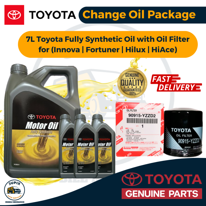 Toyota Fully Synthetic Engine Oil 5W-30 [7 Liters + Oil Filter] Oil ...