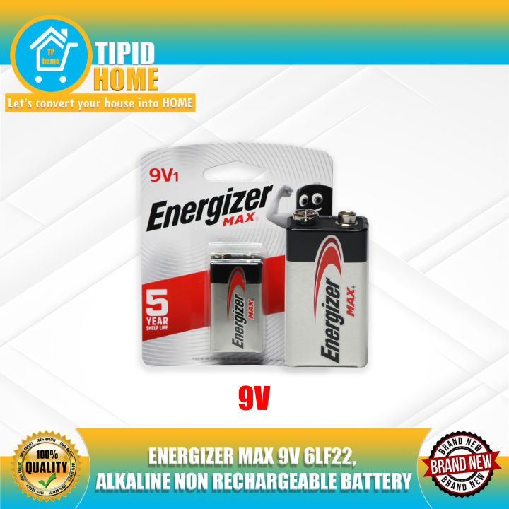 ENERGIZER MAX 9V 6LF22, ALKALINE NON RECHARGEABLE BATTERY | Lazada PH