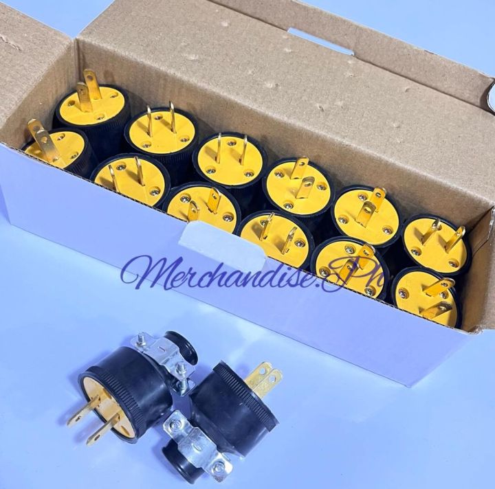 12pcs(1box) Electric Plug Enclosed Dead Front Parallel Rubber Handle ...