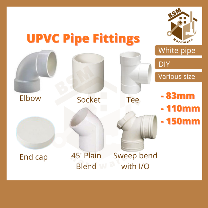 BSM UPVC Pipe Joint Fittings Connector Penyambung Paip PVC Pipe fittings - 83mm/110mm/150mm 水喉料 ...
