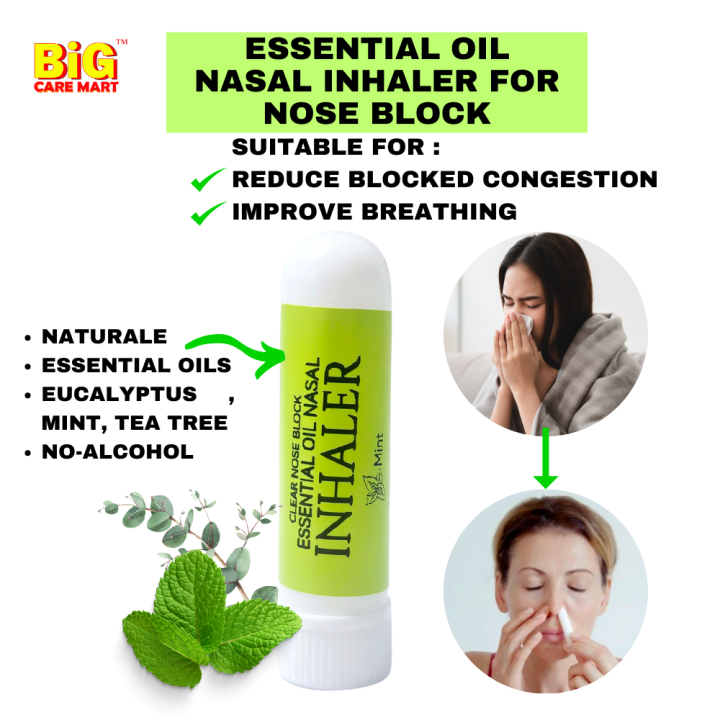 Nose Block Essential Oil Nasal Inhaler by Big Care Mart - Natural ...