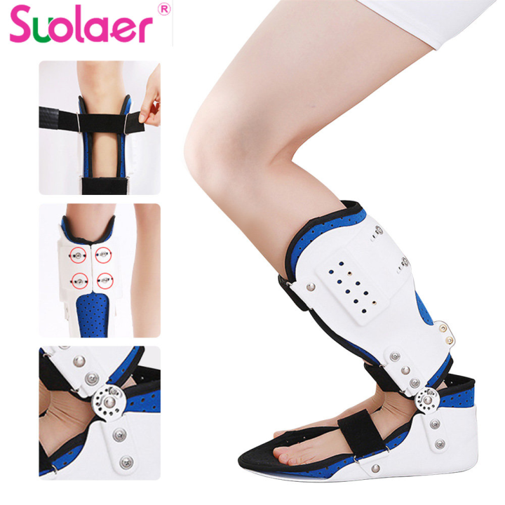 Suolaer Adjustable Fasciitis Foot Drop Orthosis Brace Support Ankle ...