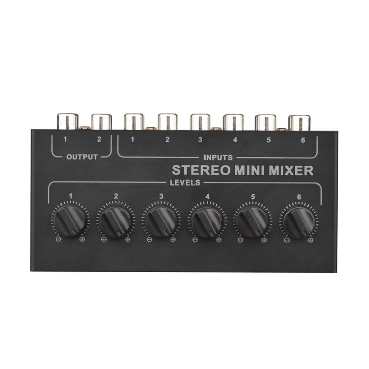 (GQZX) CX600 Mini Stereo 6 Channel Passive Mixer Portable Audio Mixer 6 ...