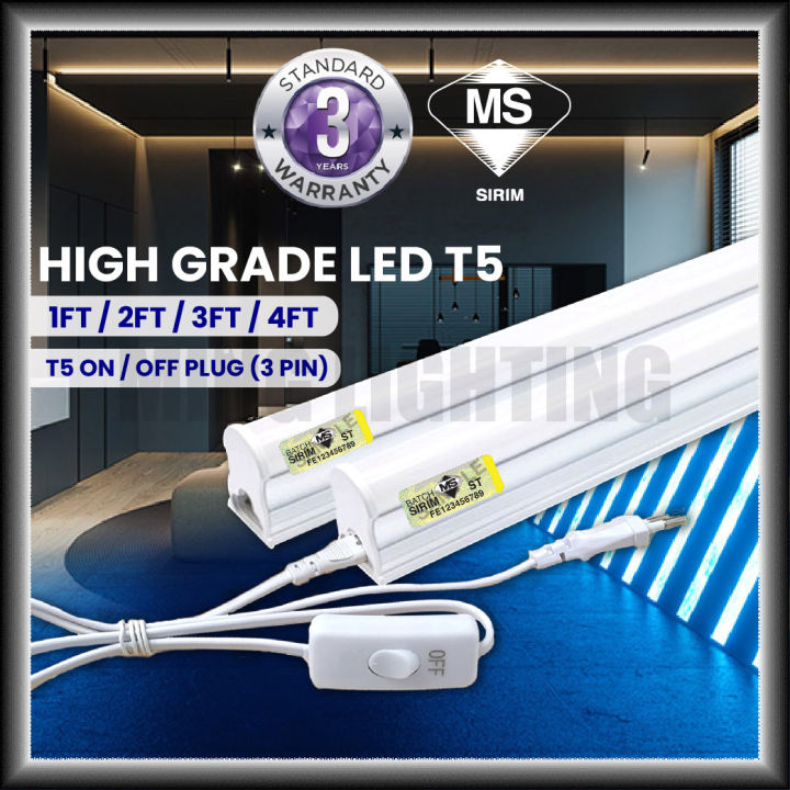 (Sirim) Premium LED T5 Tube Light Complete Set Drop Curve Ceiling Light ...