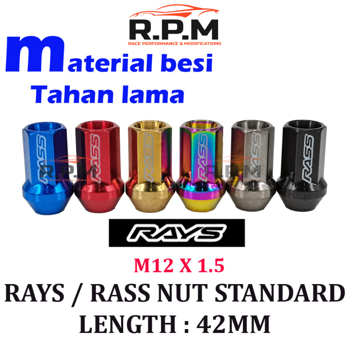 RAYS RASS Nut 42mm Lock Nut Wheel Nut Sport Rim Skru Tayar Kereta Tayar ...