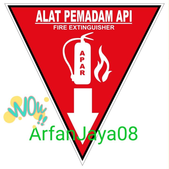 STIKER SIGN SEGITIGA APAR 30x30 STICKER PETUNJUK TABUNG APAR. RAMBU K3 ...
