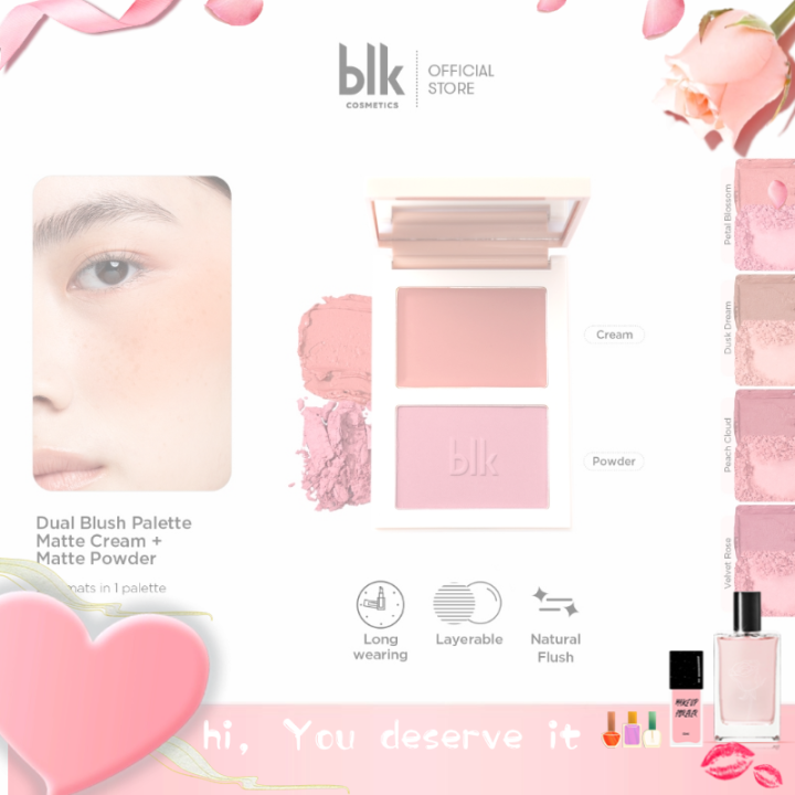 blk cosmetics daydream dual blush palette cream+powder Beauty Makeup | Lazada PH