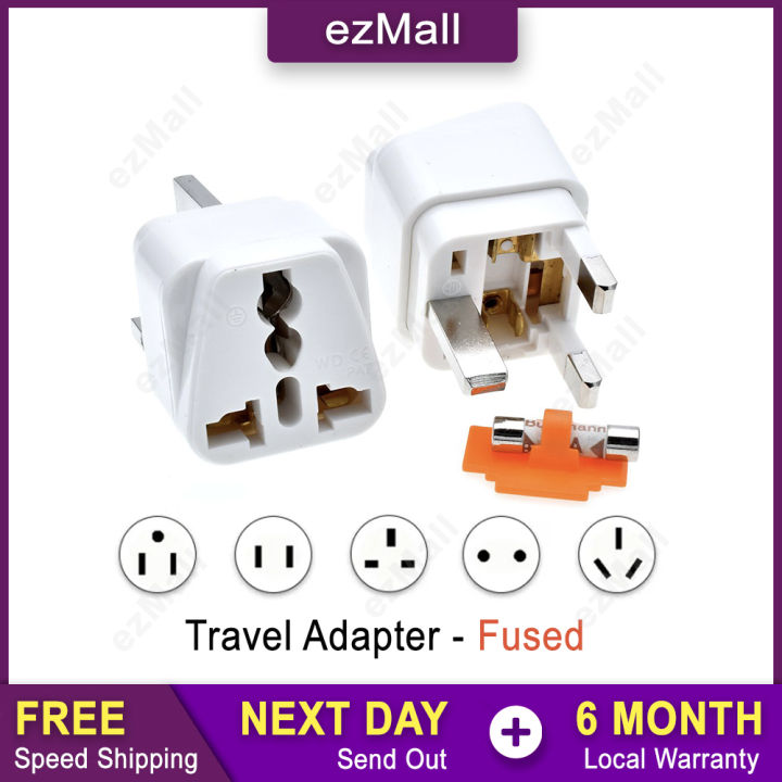 Universal To UK SG 3 Pin Plug Travel Adaptor With Fuse, Adapter Power ...