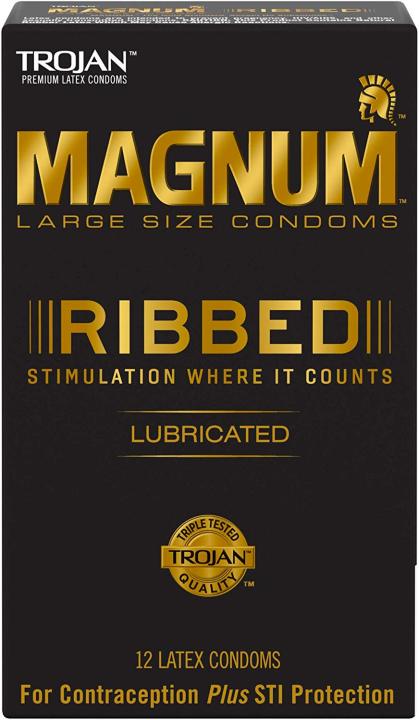 Trojan Magnum | Ribbed Lubricated Large Sized Condoms (12 ct) | Lazada PH