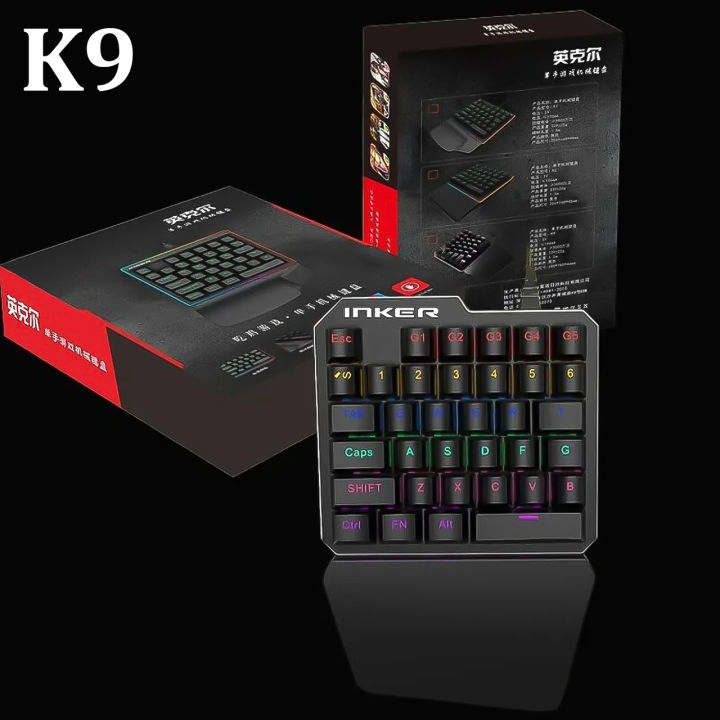 Bàn phím cơ 1 tay Free Wolf K9 / inker K9 led rgb ( Bàn phím 1 tay ...
