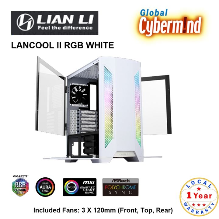 (Anniversary Sale) LIAN LI LANCOOL II WHITE RGB Gaming PC Casing with ...