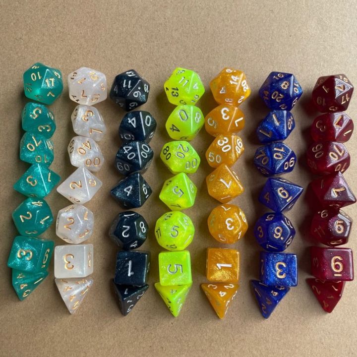 【COD&Fast Delivery】7Pcs/set Acrylic 7-Die D4 D6 D8 D10 For TRPG DND ...