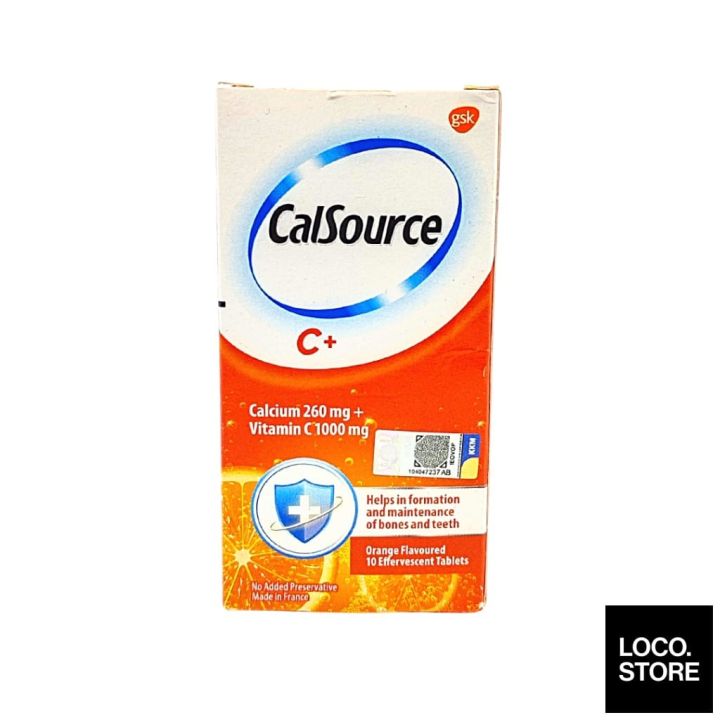 Calsource Effervescent Tablets Calcium 260Mg + Vitamin C 1000mg 10S ...