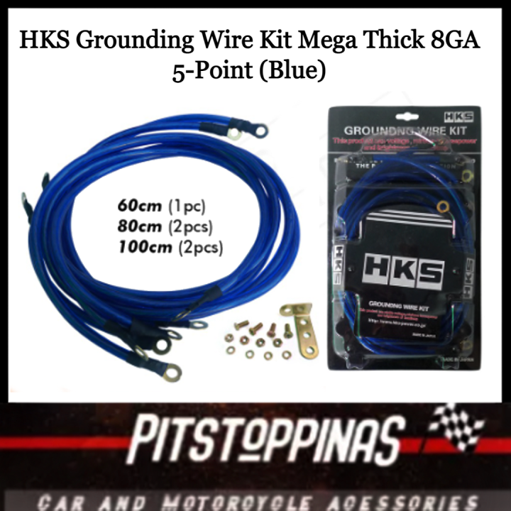 HKS Grounding Wire Kit Mega Thick 8GA 5-Point (Blue) | Lazada PH