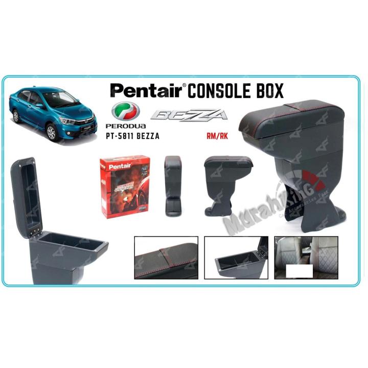 Pentair Leather ABS Magnetic Arm Rest Console Box For Perodua Bezza ...