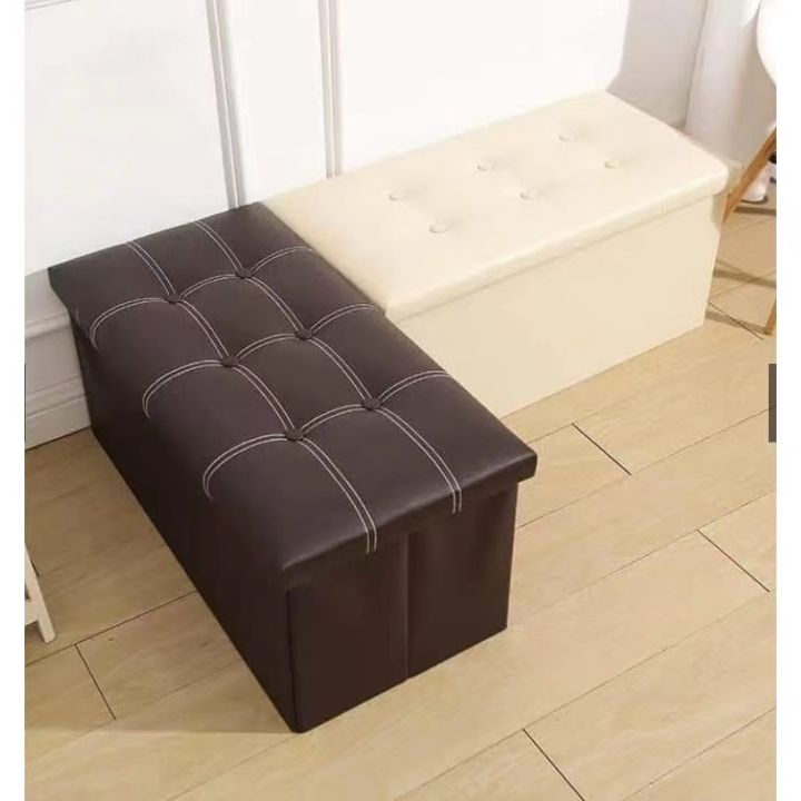 HAPPY Foldable sofa storage stool leather box good quality rectangle ...