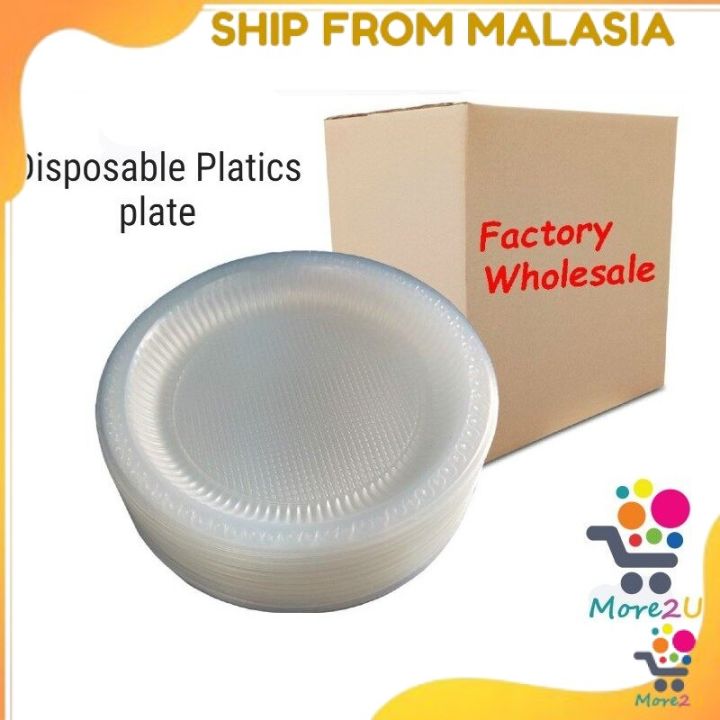 [50pcs] Pinggan Plastik Sekali Pakai 6.5" 9" 10" / Pinggan Pakai Buang ...