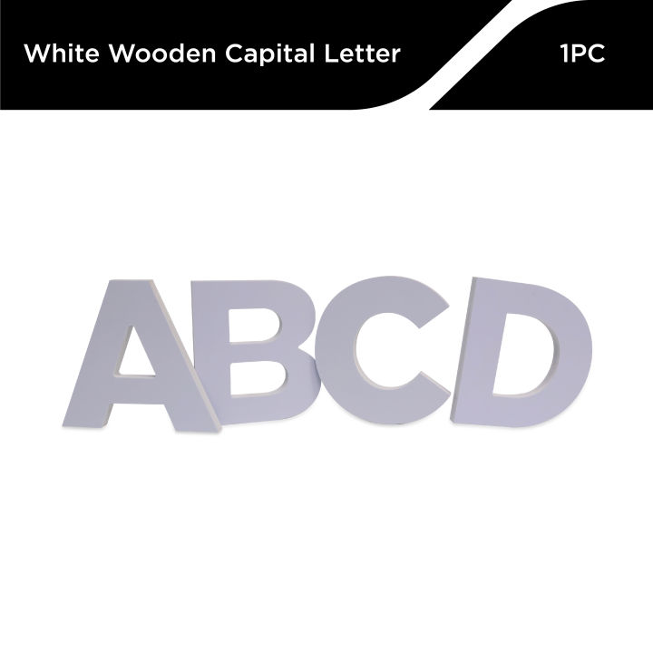 Dsign White Wooden Capital Letters l Creative Standing Wooden 10cm ...