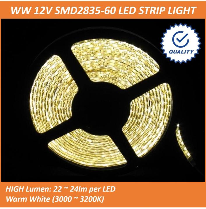 QUALITY Warm White (3000k) 12V 2835-300 SMD LED Strip Light (high ...