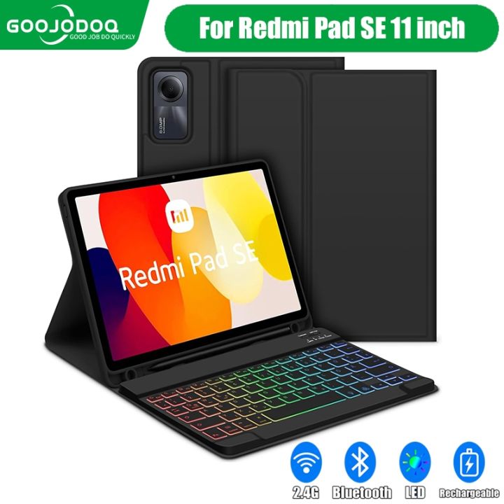 GOOJODOQ for Xiaomi Redmi Pad SE Case with Keyboard Smart Cover Pen ...