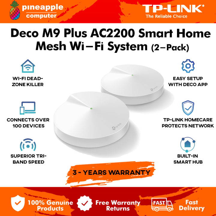 TP-Link Deco M9 Plus AC2200 Smart Home Mesh Wi-Fi System | Lazada