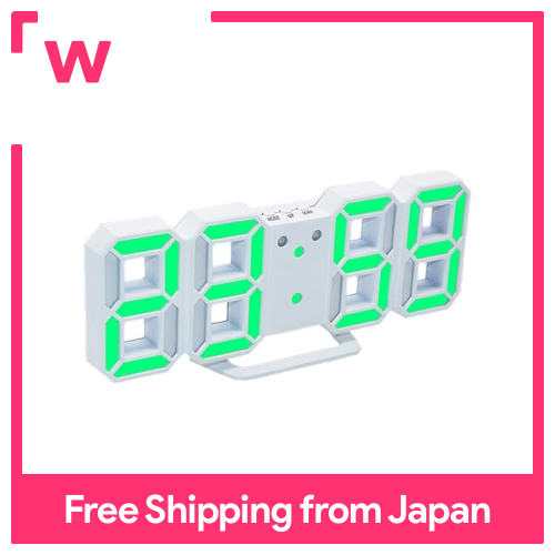 ZAZ Digital LED Clock 3D Digital Alarm Clock (Body: White, LED: Green ...