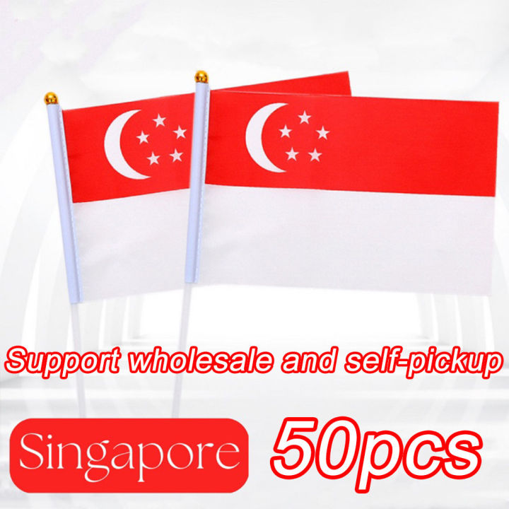 Singapore flag Waving Hand National flag NDP Plastic Cloth National Day ...
