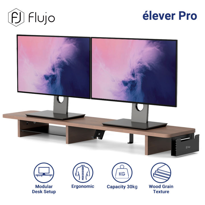 Flujo Dual Monitor Riser Stand - Enhance Your Desktop Setup with ...