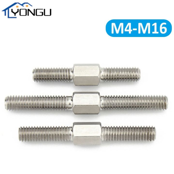 (Style.) 304 Stainless Steel Left and Right Thread Dual Head Threaded Bar Double End Thread Rod ...