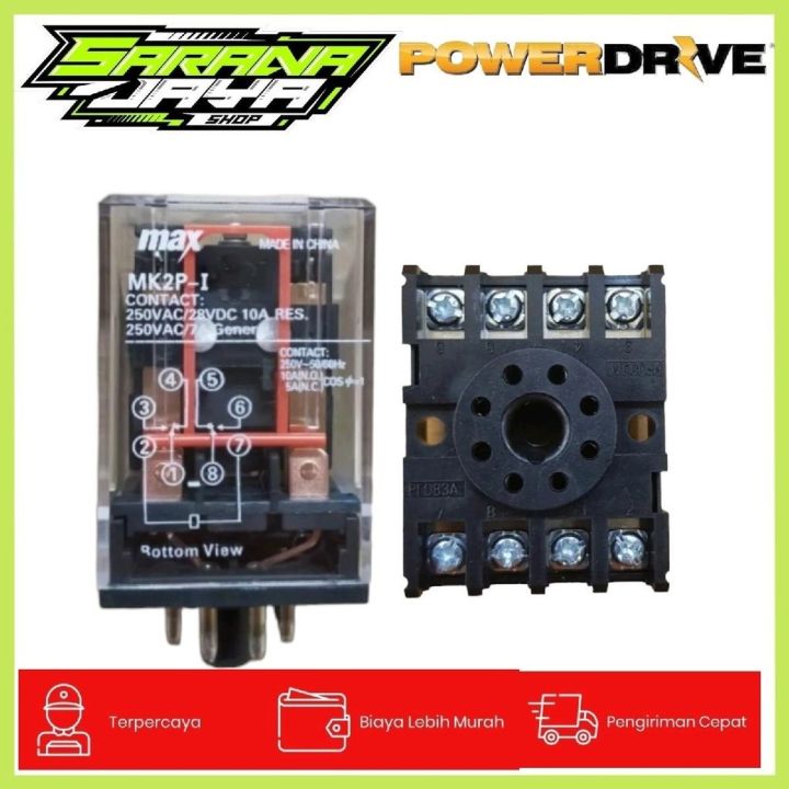 Relay MK2P 220V OMR / MAX + Socket Relay Kaki 8P | Lazada Indonesia