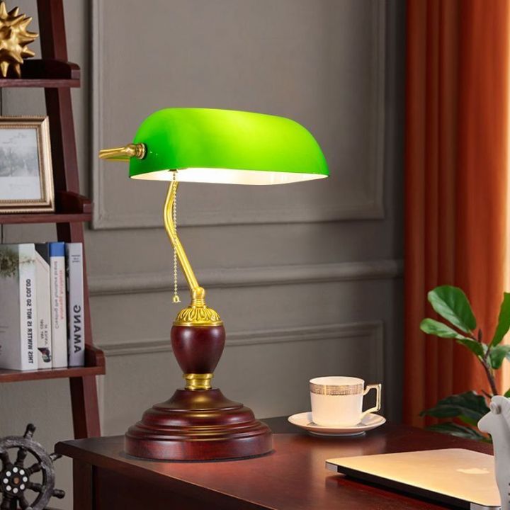 MOONLIGHT- Traditional Antique Green Bankers Table Office Desk Lamp ...