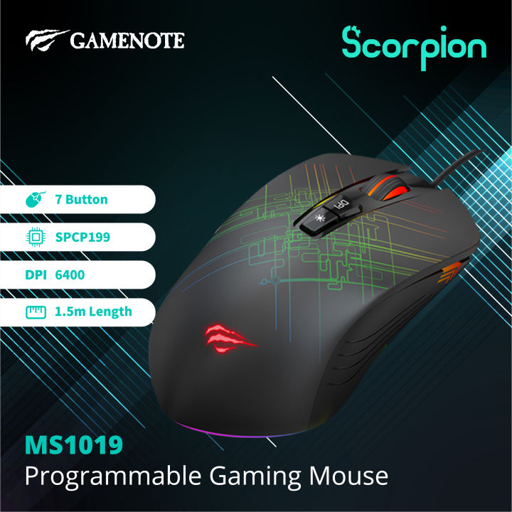 Gamenote MS1019 RGB Backlit Programmable Gaming Mouse | Lazada