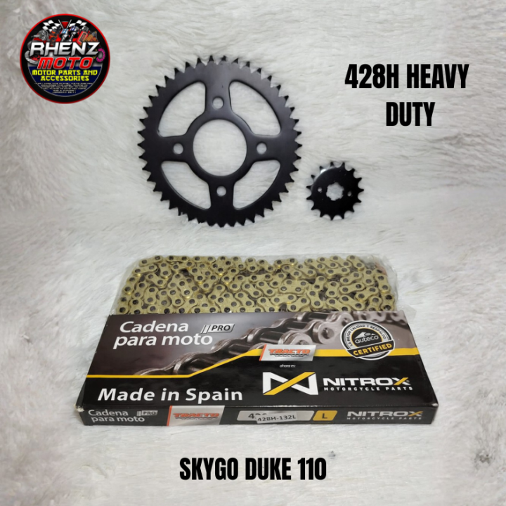 SKYGO DUKE 110 RUSTPROOF HYBRID TYPE JAPAN BRAND SPROCKET SET W/ NITROX ...