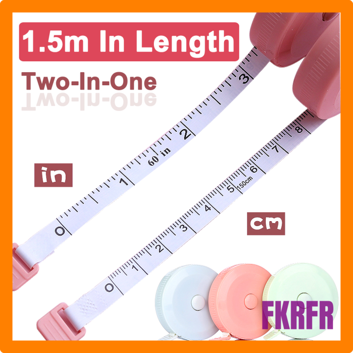 FKRFR 60 Inch 1.5 Meters Soft Tape Measure Double Scale Flexible Rulers Clothing Body Height ...