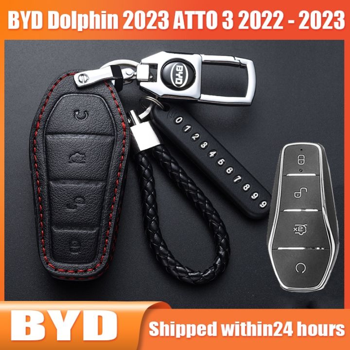 For BYD Dolphin 2023 ATTO 3 2022 - 2023 Leather Car Key Cover Remote ...