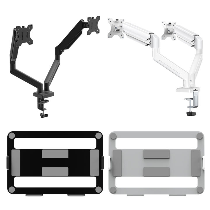 Dual Monitor Stand with C Clamp Grommet Mounting Base Expandable ...