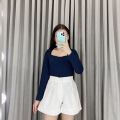 Squareneck blouse Long sleeve | square neck top | Atasan Squareneck ...