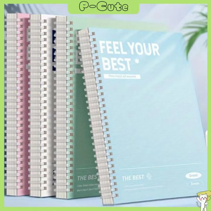 P-CUTE 60Sheets/Book Color Spiral Notebooks A5 Horizontal Line Inner ...