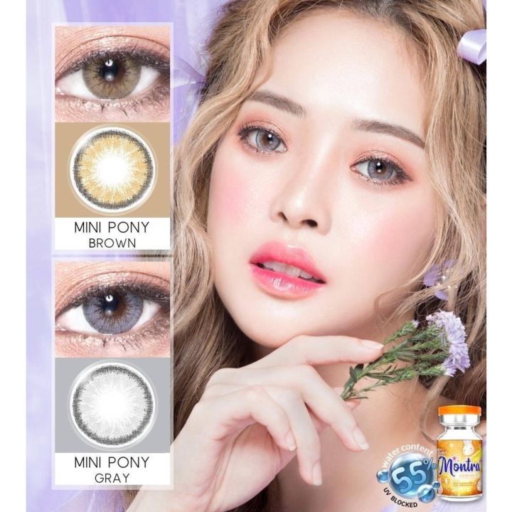 คอนแทคเลนส์🌈Mini Pony🌈 Brown/Gray (Montra/Wink) ขนาดมินิ💖 | Lazada.co.th