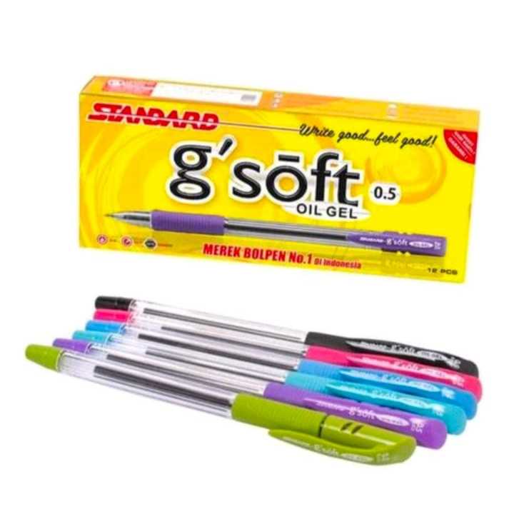 PULPEN STANDARD G'SOFT 0.5 1 LUSIN 12 PCS | Lazada Indonesia