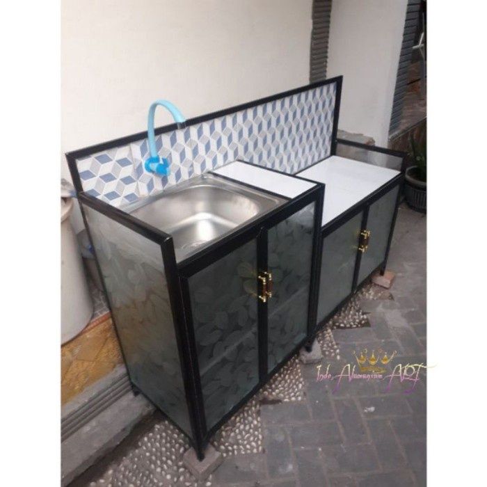 Wastafel Meja Kompor Rak Piring Mebel Alumunium | Lazada Indonesia