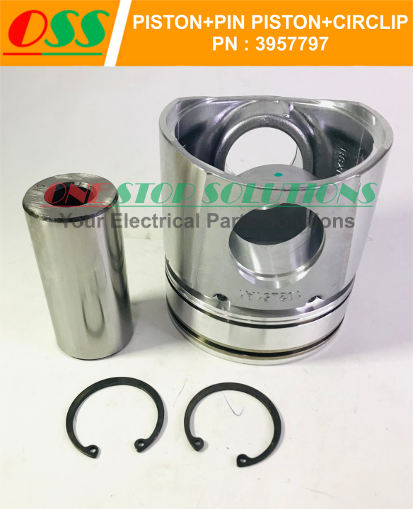 PISTON + PIN PISTON + CIRCLIP UNTUK CUMMINS 4BTA 3.9 G-2 PN 3957795 ...